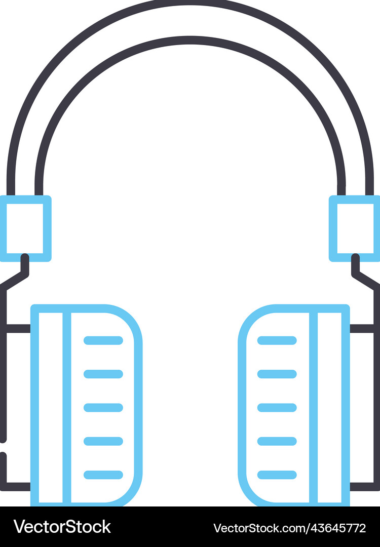Headphone line icon outline symbol Royalty Free Vector Image