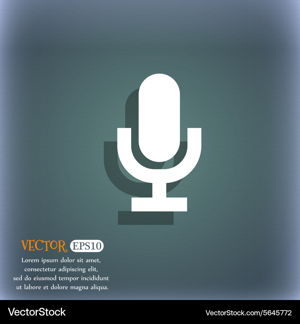 Microphone icon symbol on the blue-green abstract Vector Image