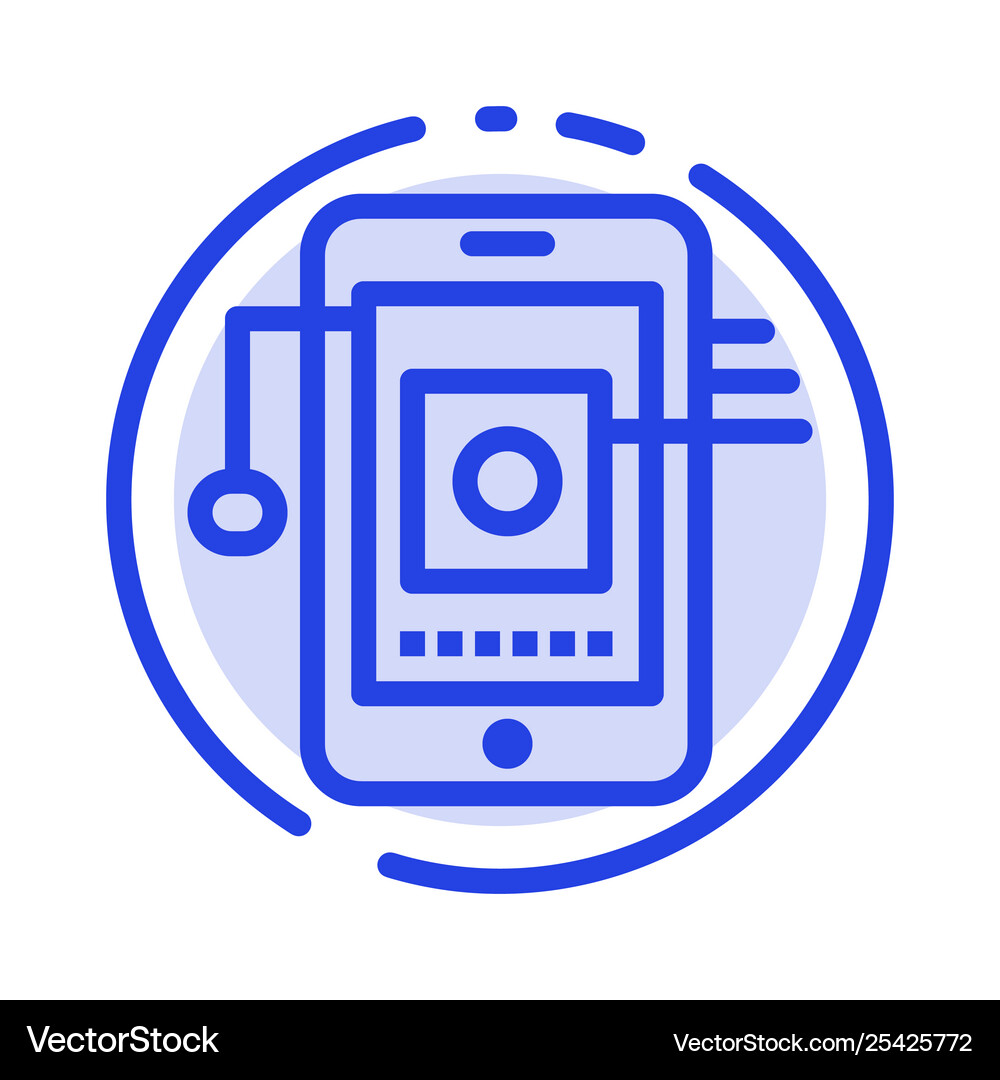 Mobile cell hardware network blue dotted line Vector Image