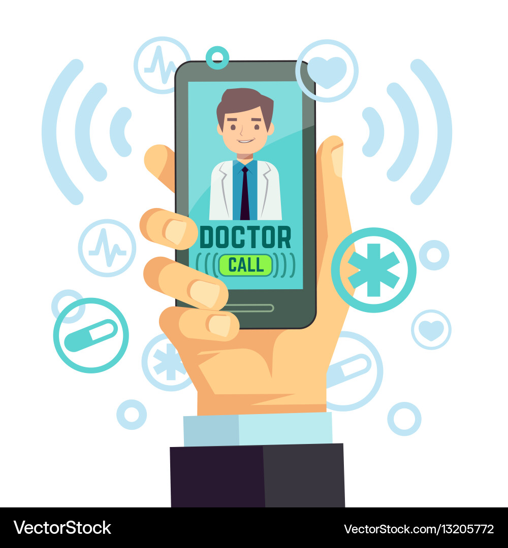 Mobile doctor personalized medicine consultant Vector Image