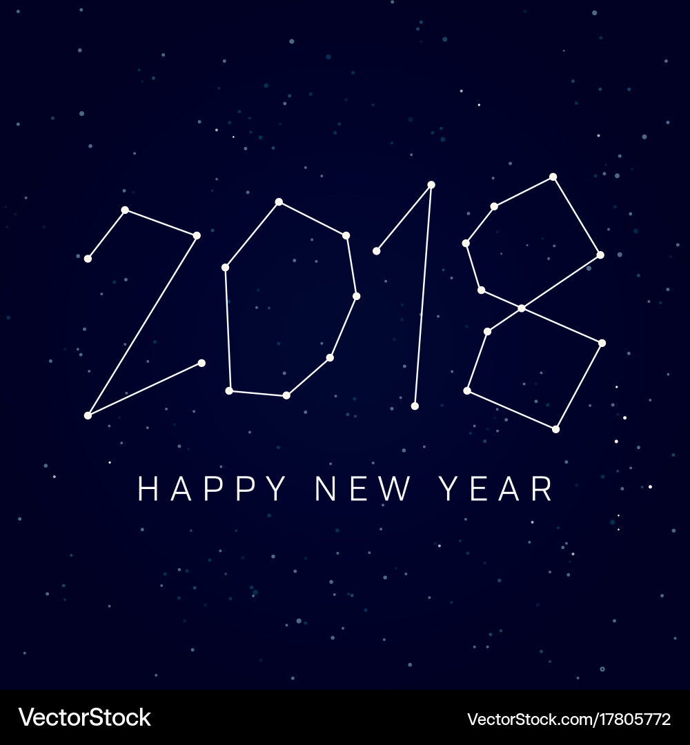 New-year-2018-stars-sky Royalty Free Vector Image