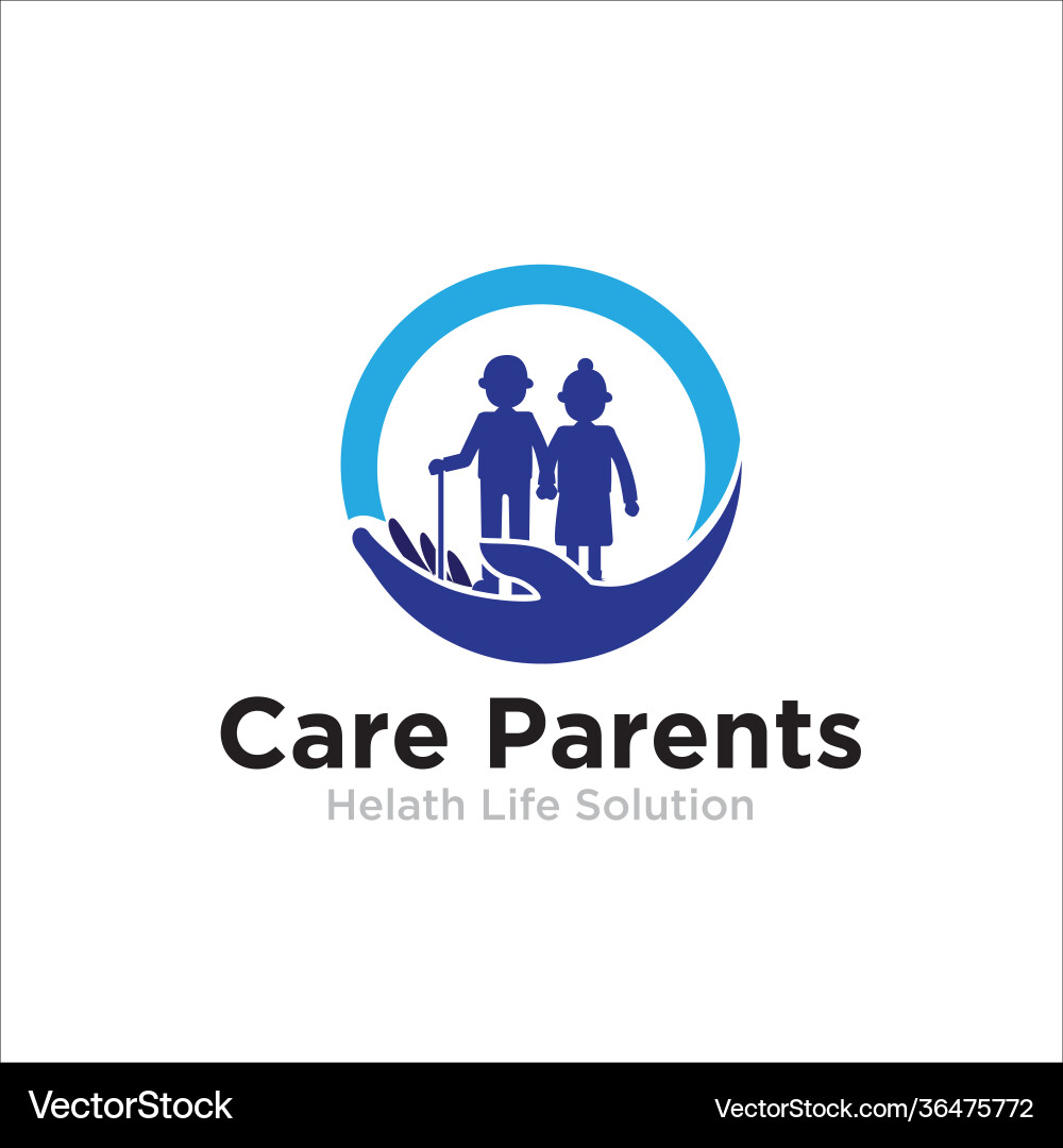 Parents care logo designs simple modern Royalty Free Vector
