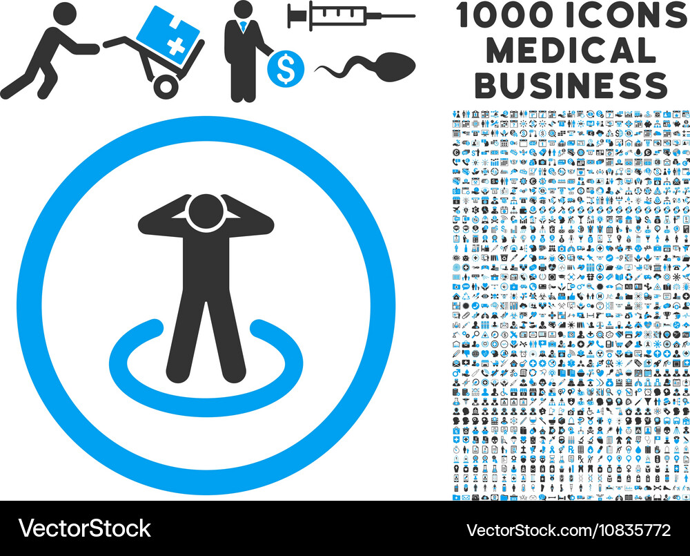Prisoner rounded icon with medical bonus Vector Image