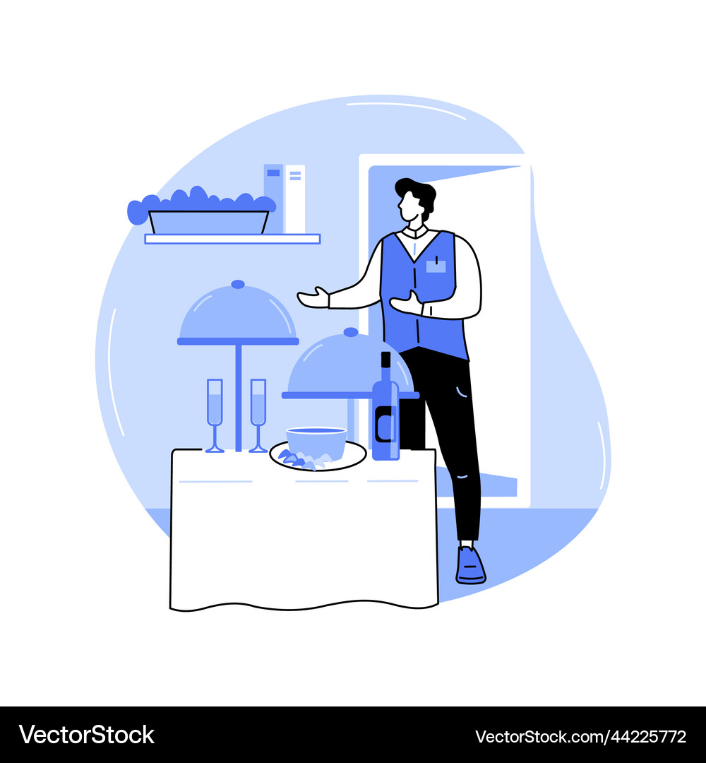 Room service isolated cartoon Royalty Free Vector Image