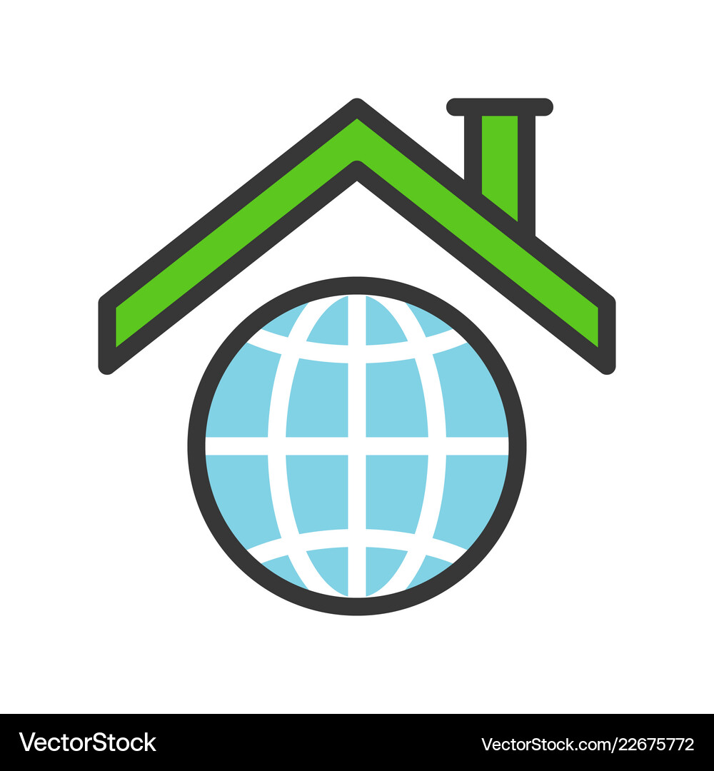 Roon planet earth icon filled outline flat Vector Image
