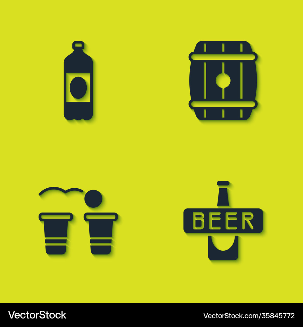 Set plastic beer bottle beer pong game and Vector Image
