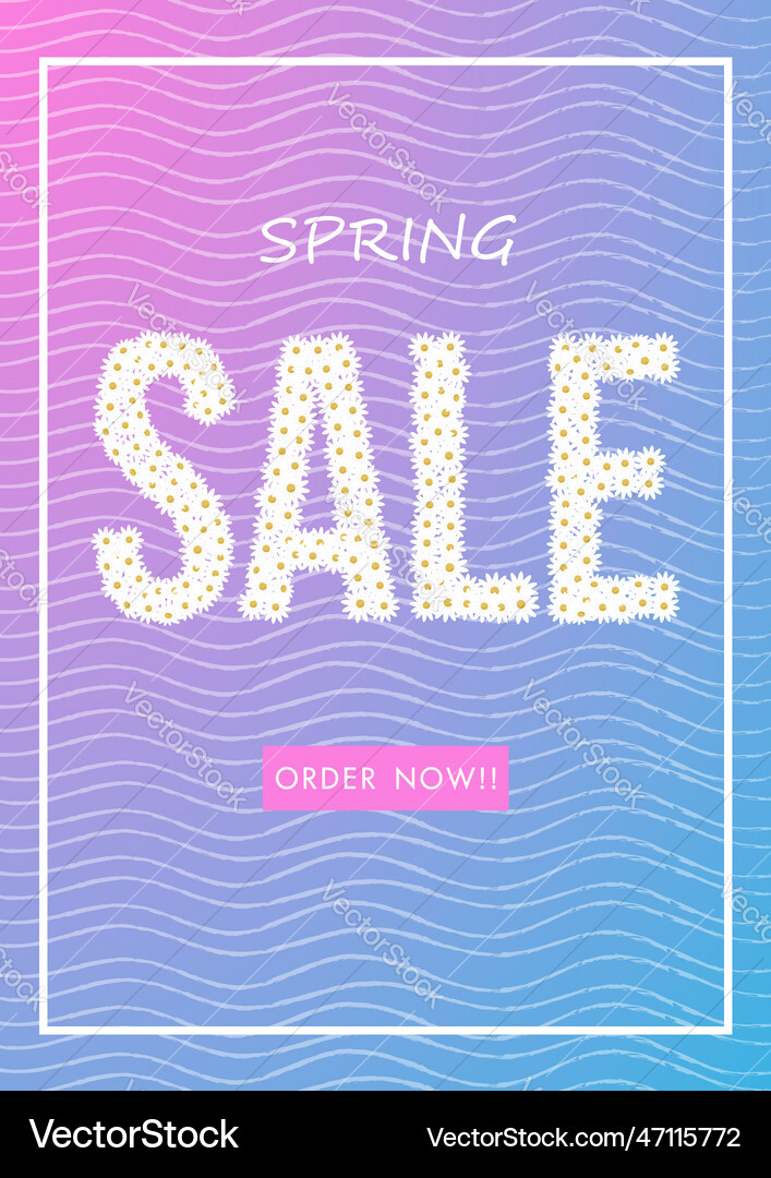 Spring sale background with beautiful flower Vector Image