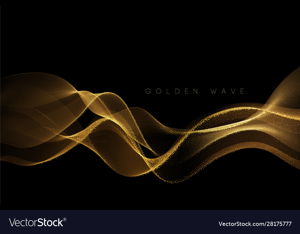 Abstract shiny color gold wave design element Vector Image
