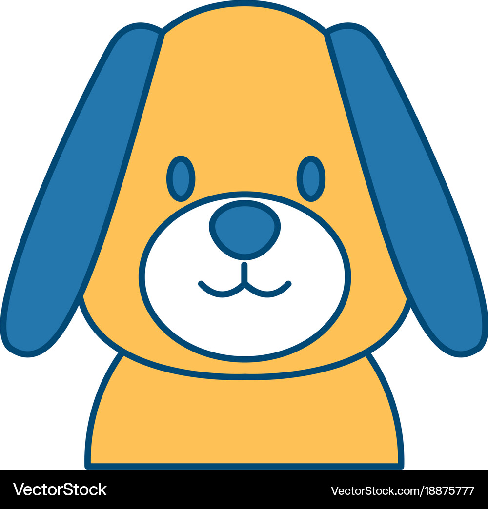 Cute dog head cartoon Royalty Free Vector Image