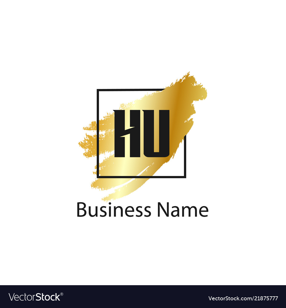 Initial letter hu logo template design Royalty Free Vector