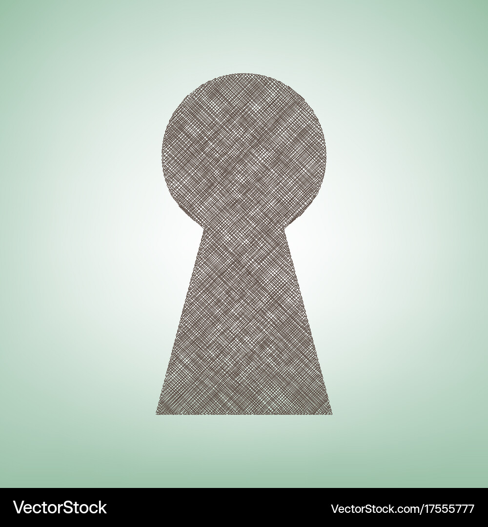 Keyhole sign brown flax icon Royalty Free Vector Image