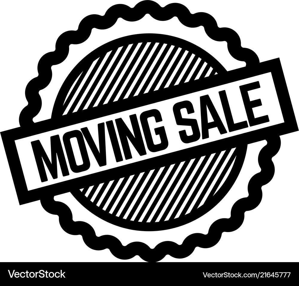 Moving sale black stamp Royalty Free Vector Image