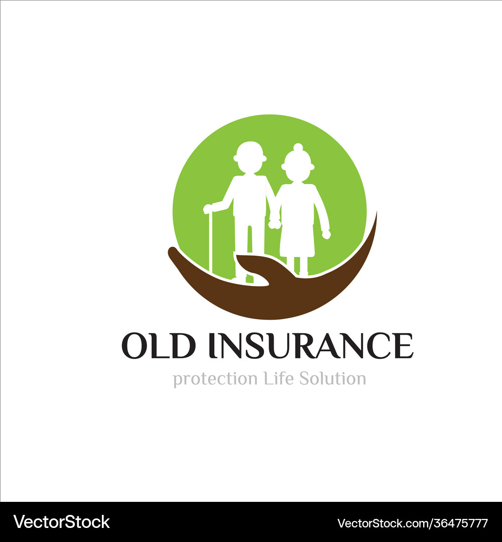 Old parents insurance logo designs simple modern Vector Image