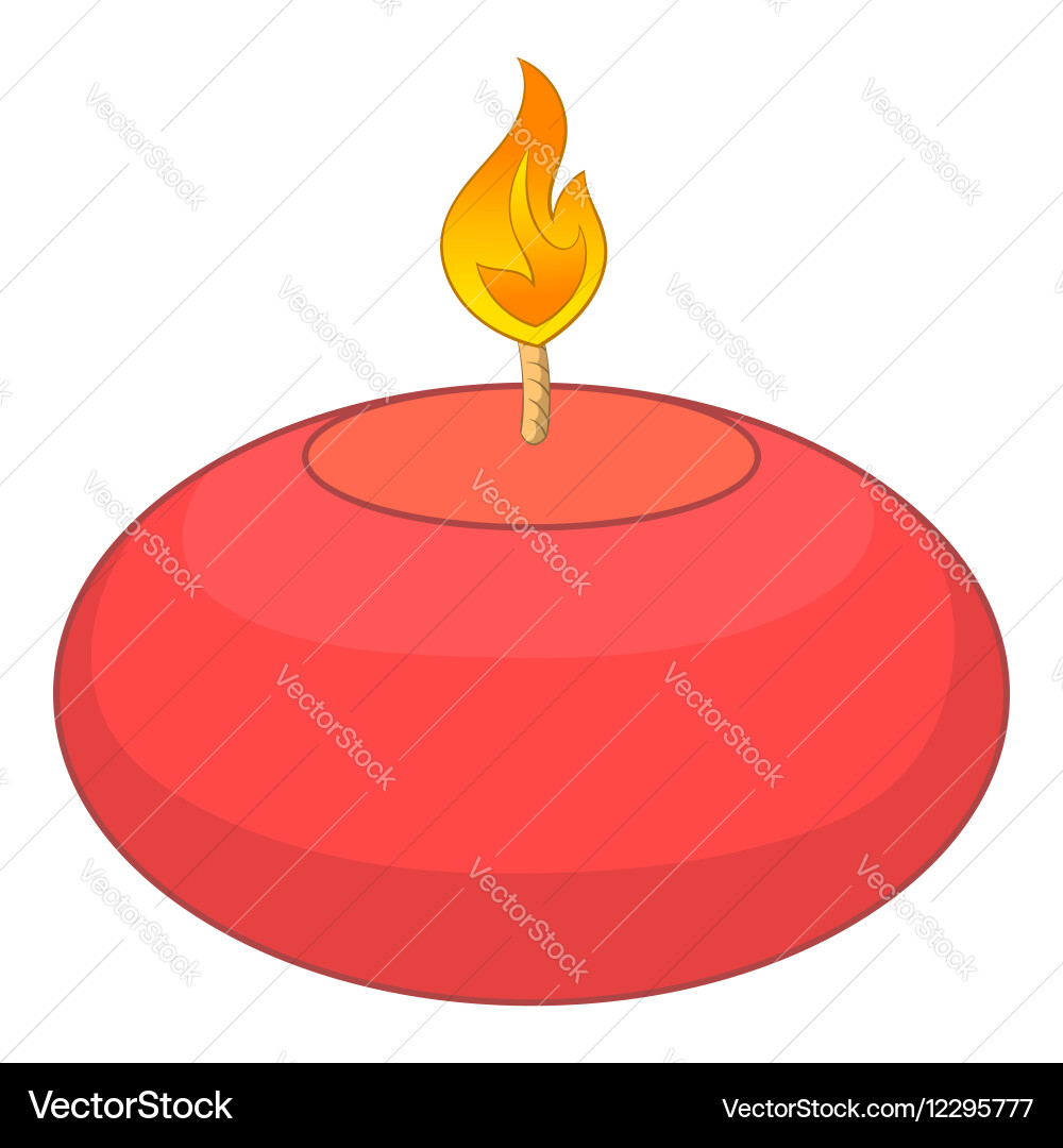 Red candle icon cartoon style Royalty Free Vector Image