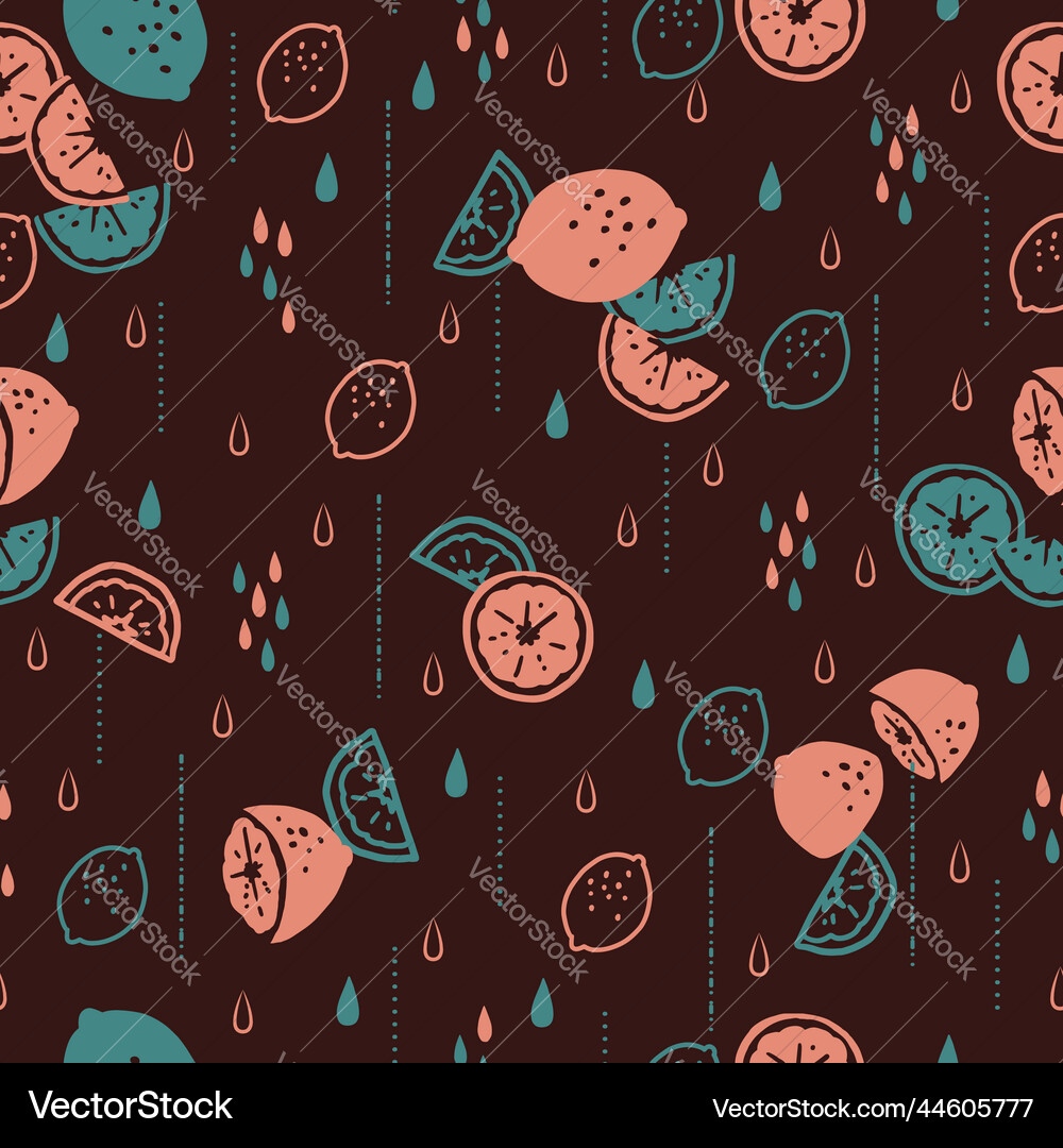 Retro abstract citrus fruit tropical graphic Vector Image