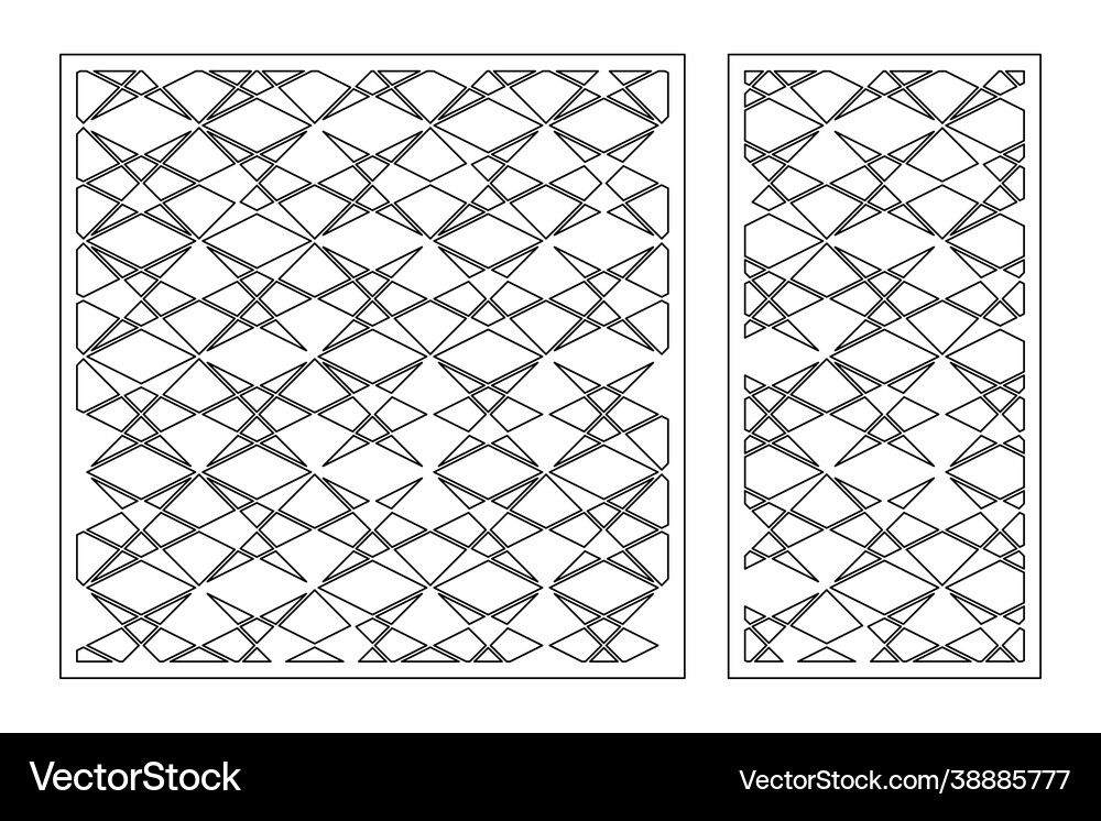 Set decorative card for cutting lines geometric Vector Image