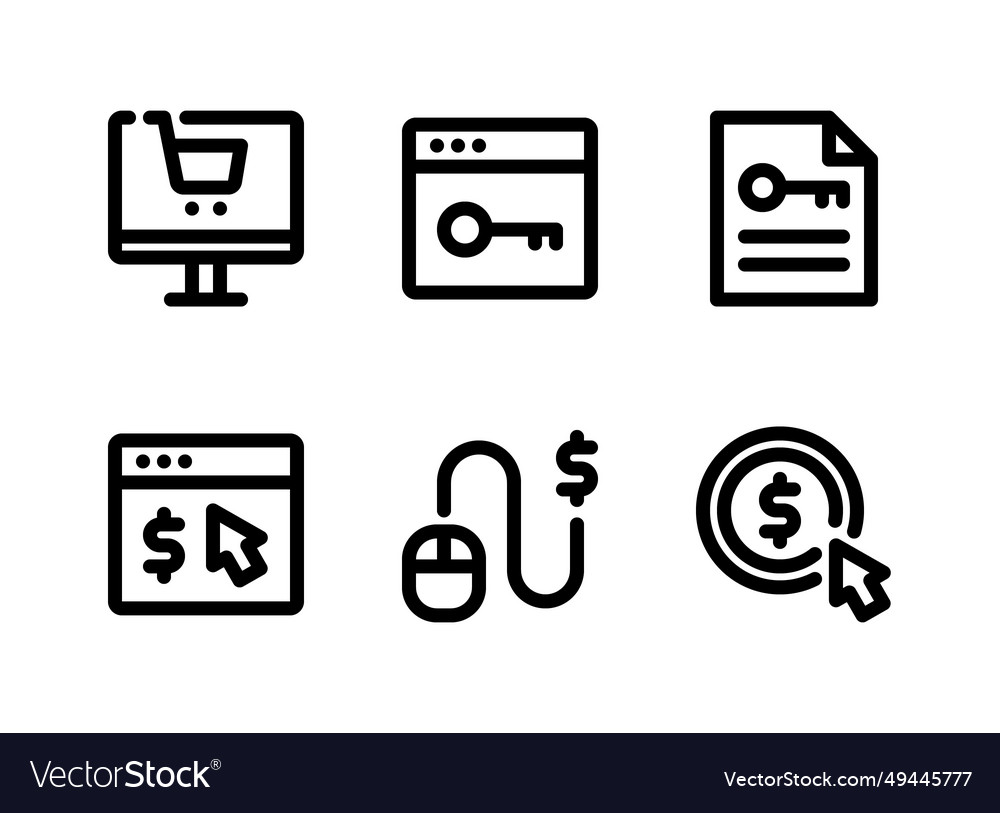 Simple set of digital marketing line icons Vector Image