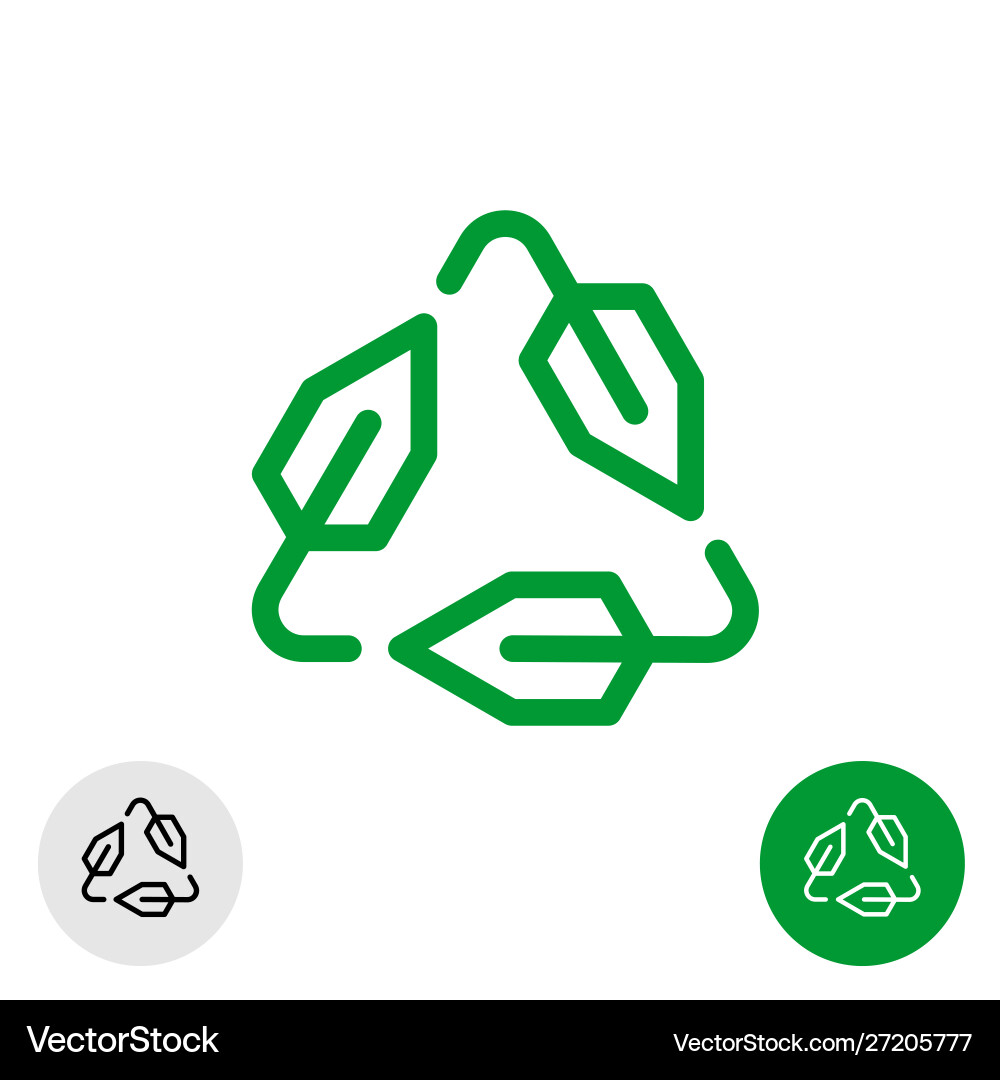 Tech recycle symbol line style logo ecological Vector Image