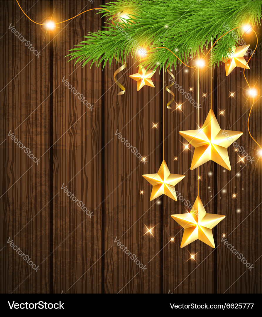 Wooden christmas background Royalty Free Vector Image