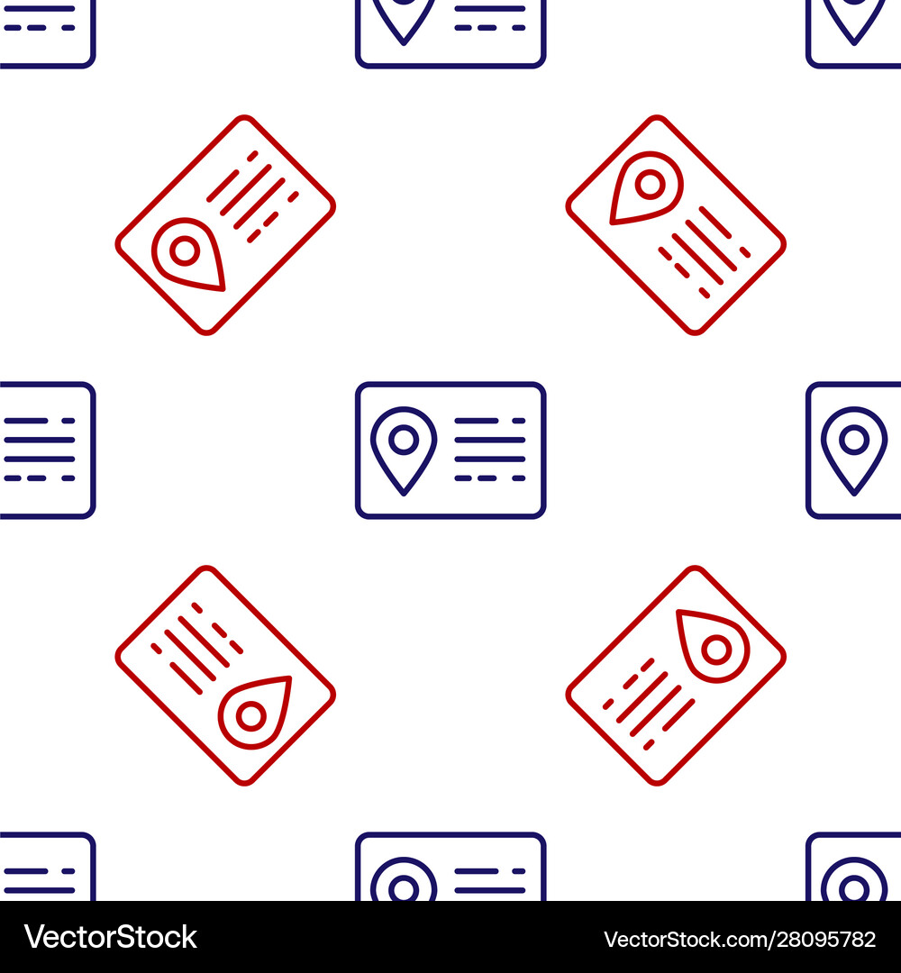 Blue and red address book line icon isolated Vector Image