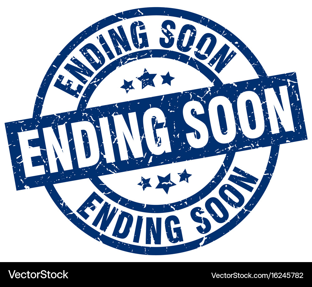 Ending soon blue round grunge stamp Royalty Free Vector