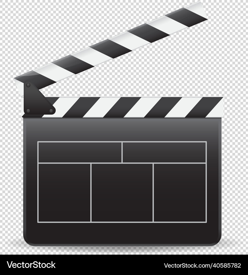 Film clapper board icon on white background blank Vector Image