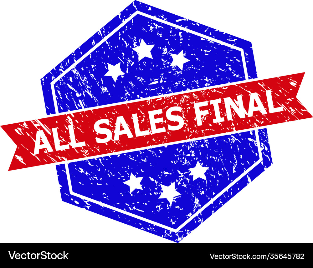 Hexagon bicolor all sales final watermark Vector Image