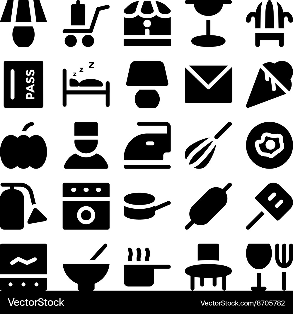 Hotel and Restaurant Icons 15 Royalty Free Vector Image