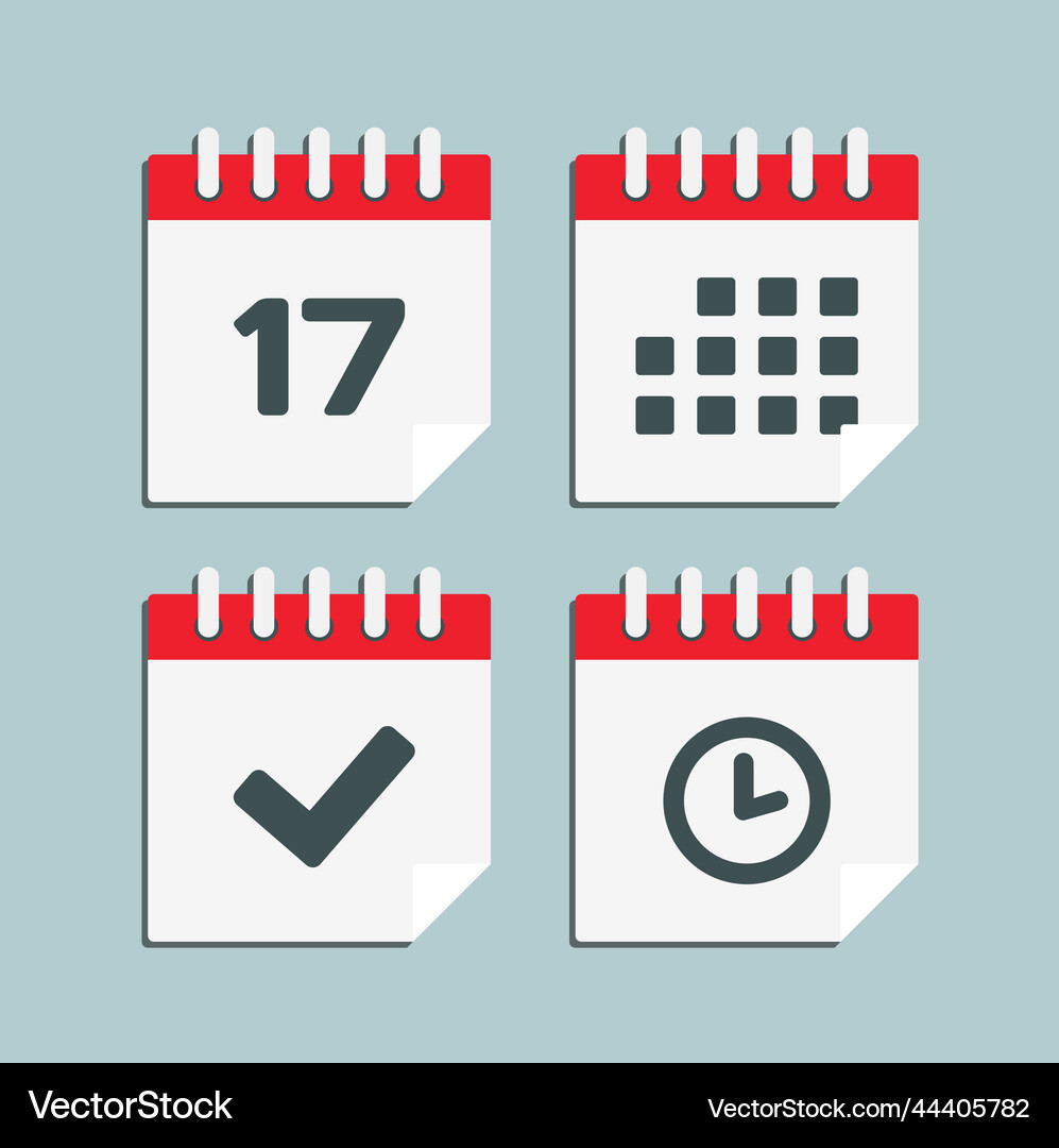 Icon calendar number 17 agenda app timer done Vector Image