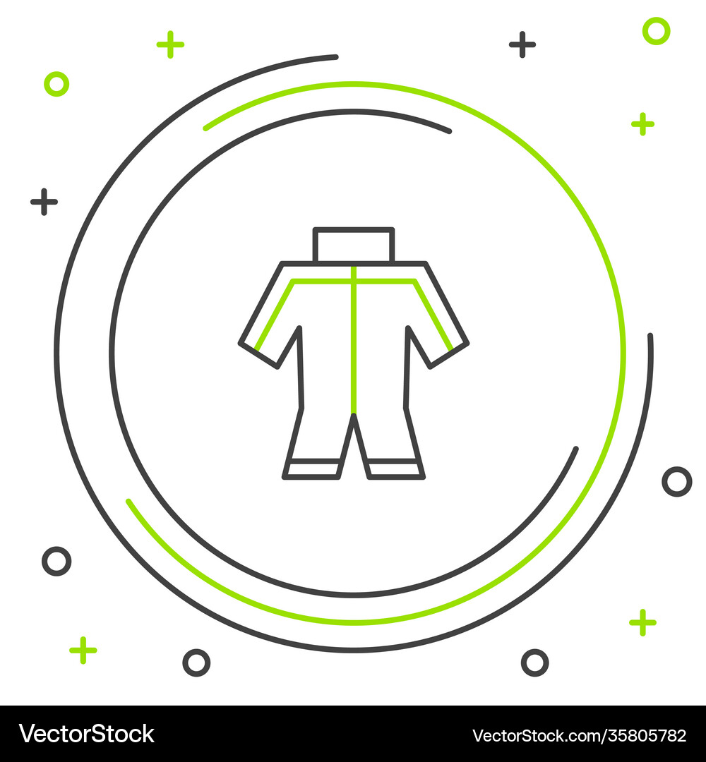 Line wetsuit for scuba diving icon isolated Vector Image