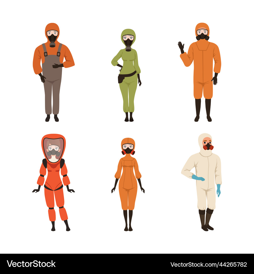 Man and woman wearing protective uniform Vector Image