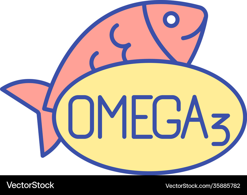 Omega 3 Fish Oil Icon Royalty Free Vector Image