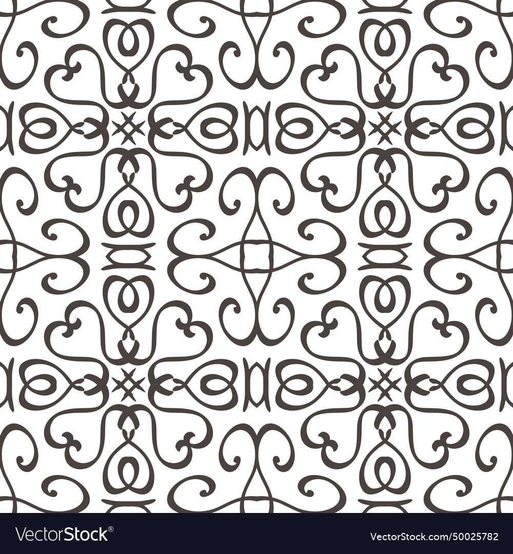 Outline seamless pattern isolated doodle Vector Image