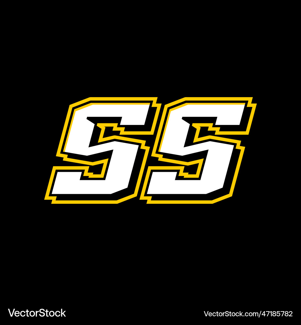 Sport racing number template 55 Royalty Free Vector Image