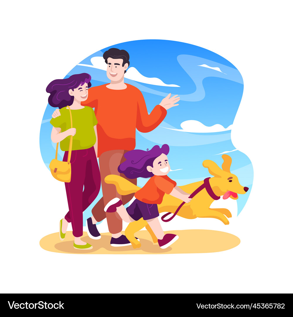 Walking a dog isolated cartoon Royalty Free Vector Image