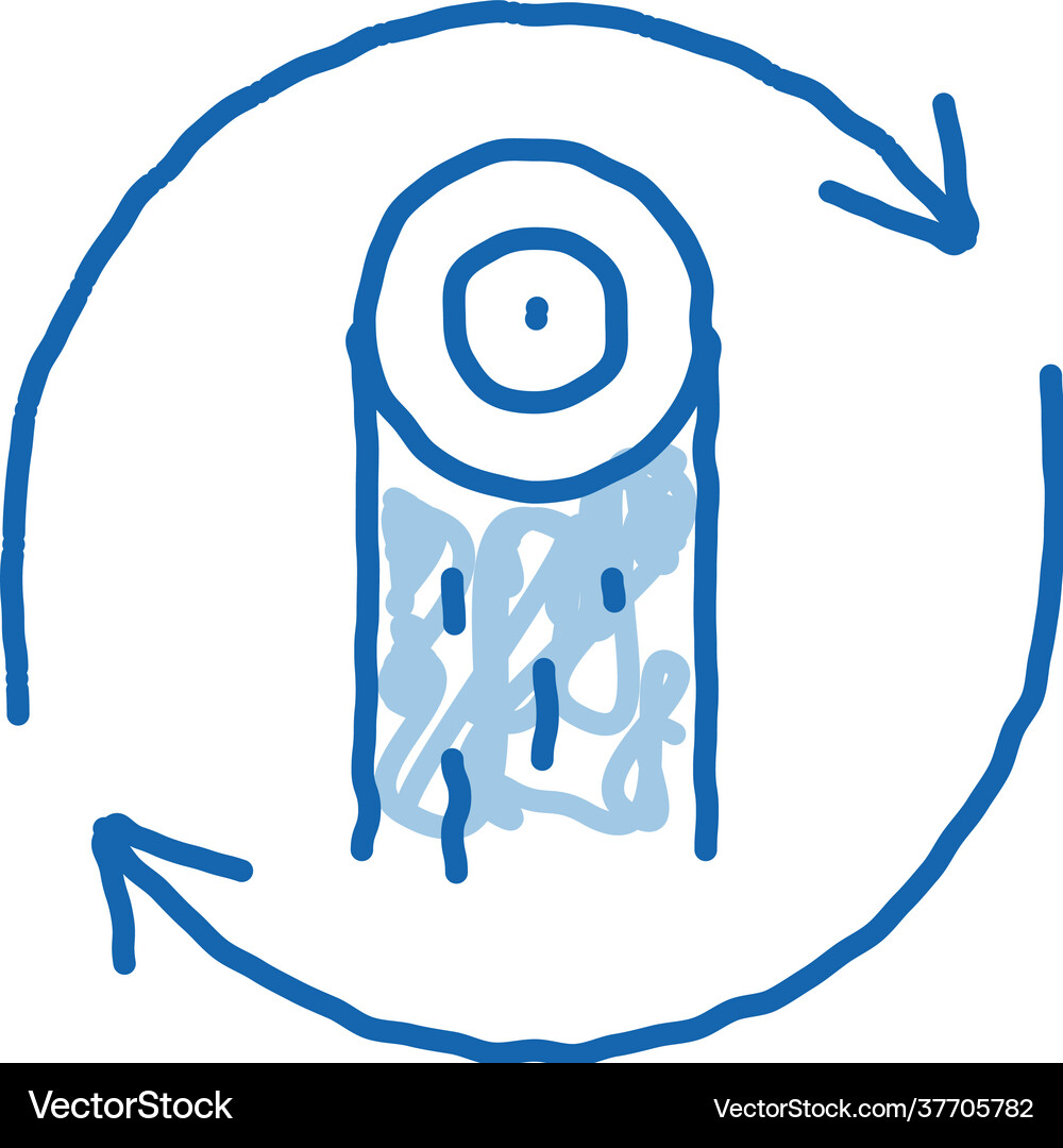 Wood material cicle doodle icon hand drawn Vector Image