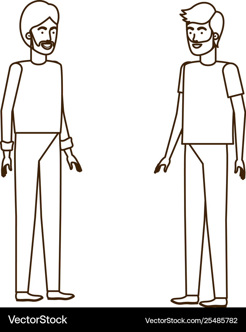 Young men in white background avatar character Vector Image