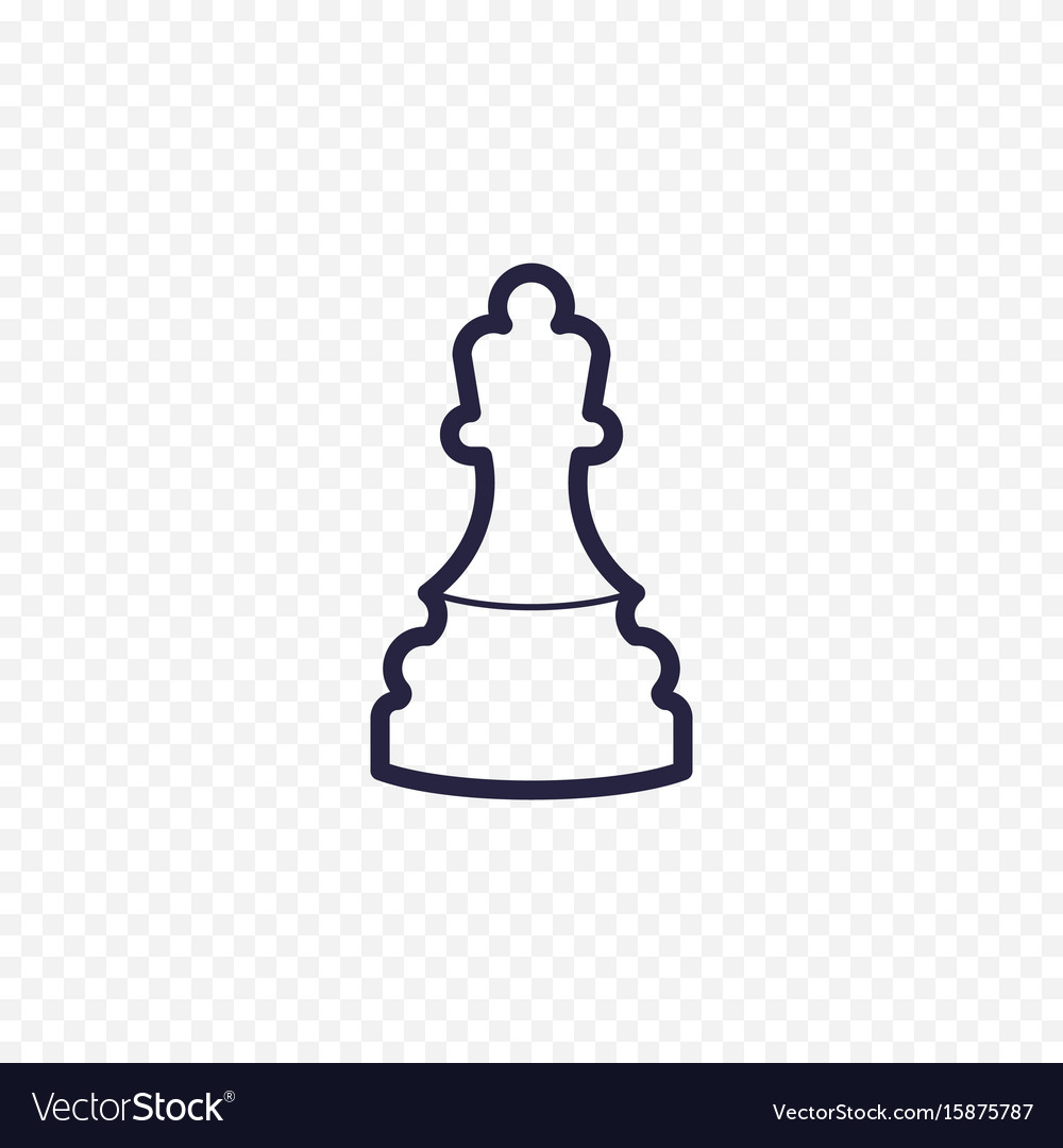Chess line icon game figure thin linear Royalty Free Vector