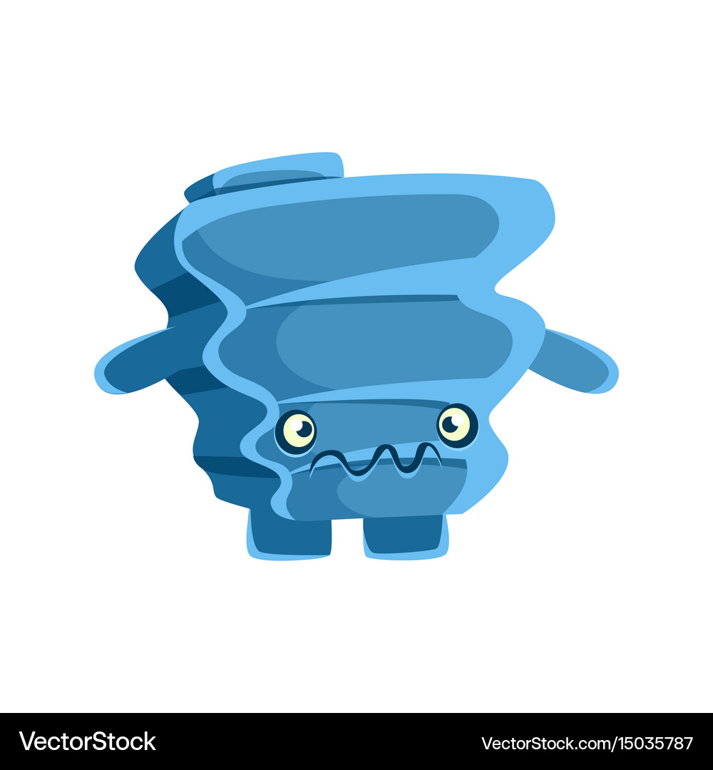 Cute blue suspicious rock element cartoon Vector Image