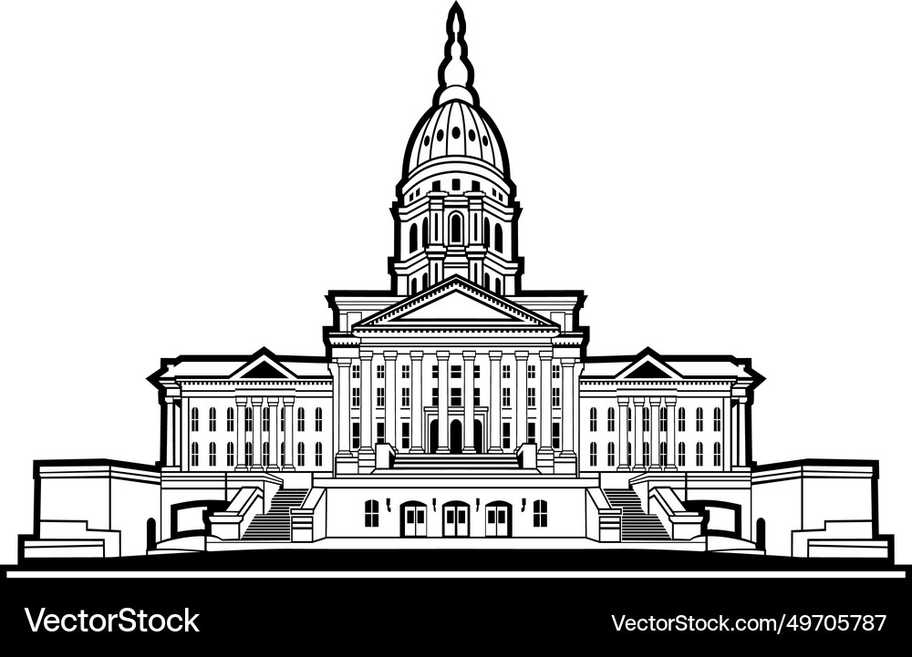 Kansas state capitol building art Royalty Free Vector Image