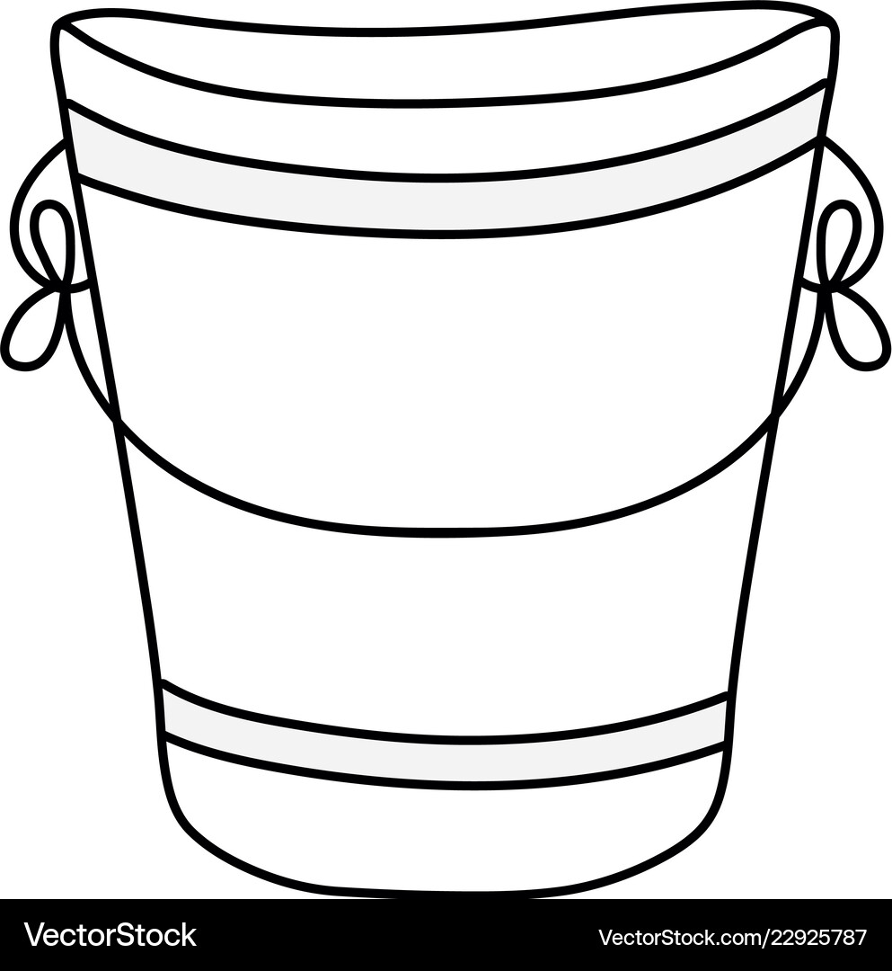 Metal bucket isolated icon Royalty Free Vector Image