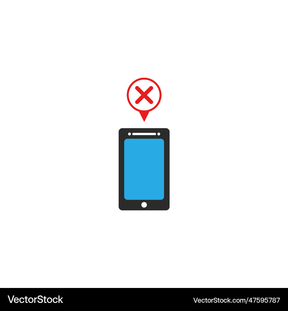 No cell phone sign icon talking and calling Vector Image