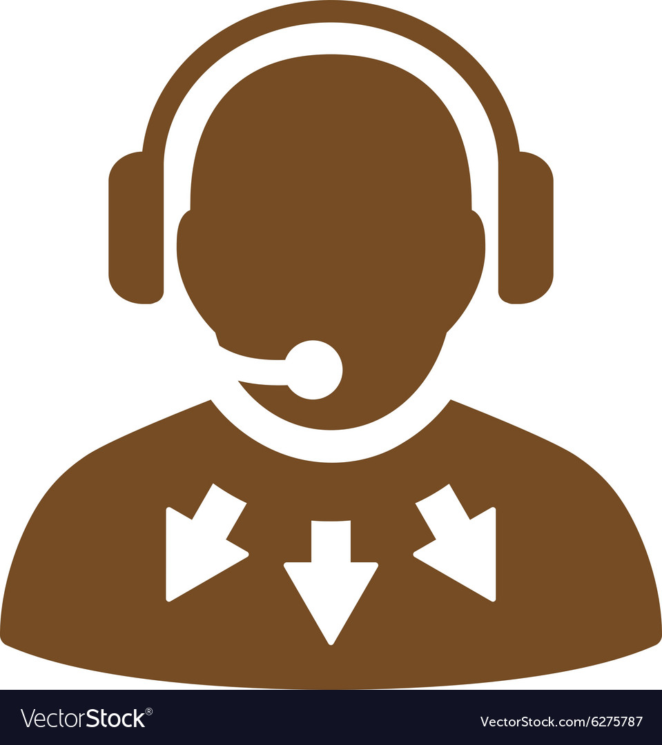 Operator message flat icon Royalty Free Vector Image