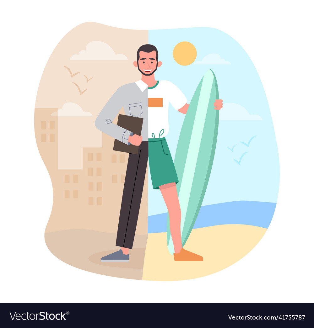 Rest or work Royalty Free Vector Image - VectorStock