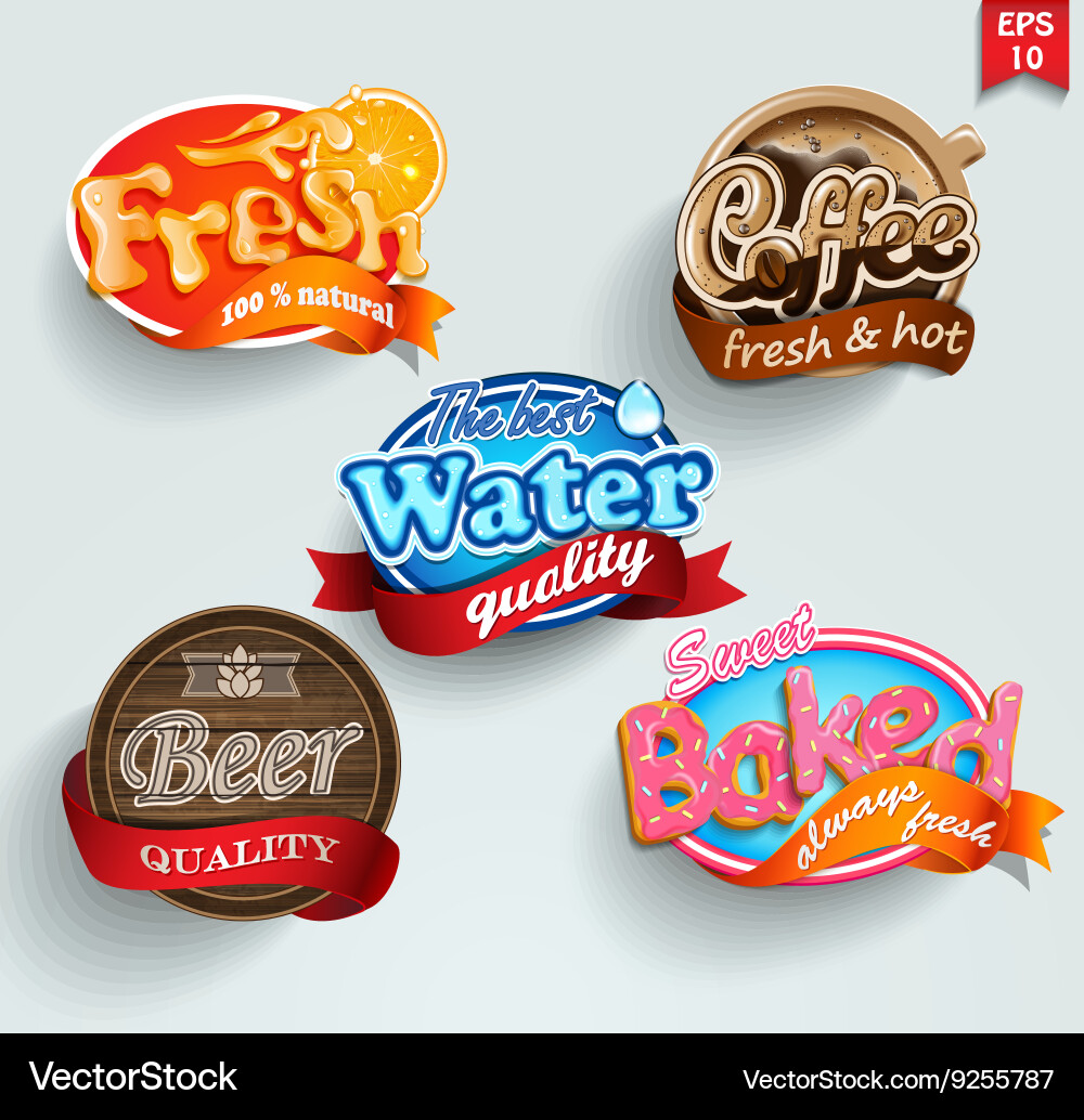 Set of 16 stickers Royalty Free Vector Image - VectorStock