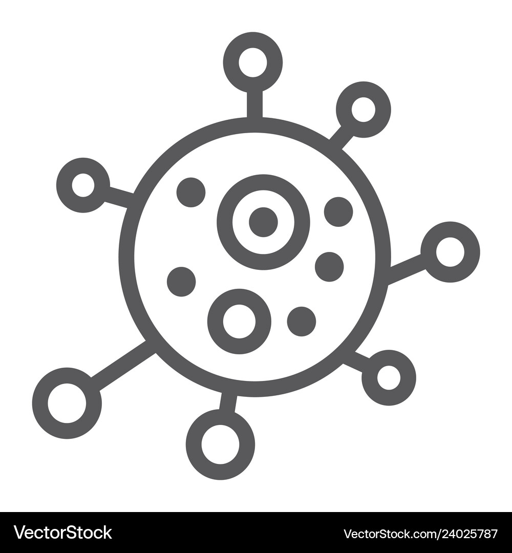 Virus line icon bacterium and biology microbe Vector Image