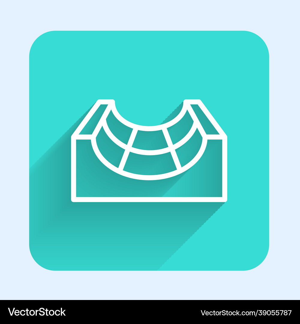 White line skate park icon isolated with long Vector Image