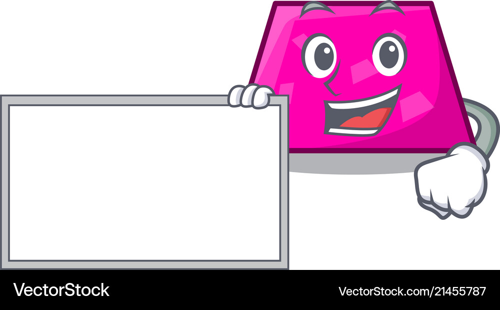 With board trapezoid character cartoon style Vector Image