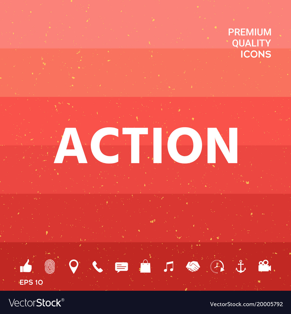 Action button symbol Royalty Free Vector Image