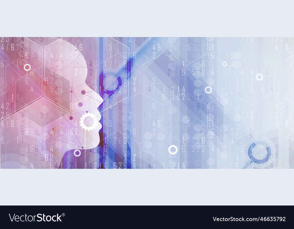 Artificial intelligence technology web background Vector Image